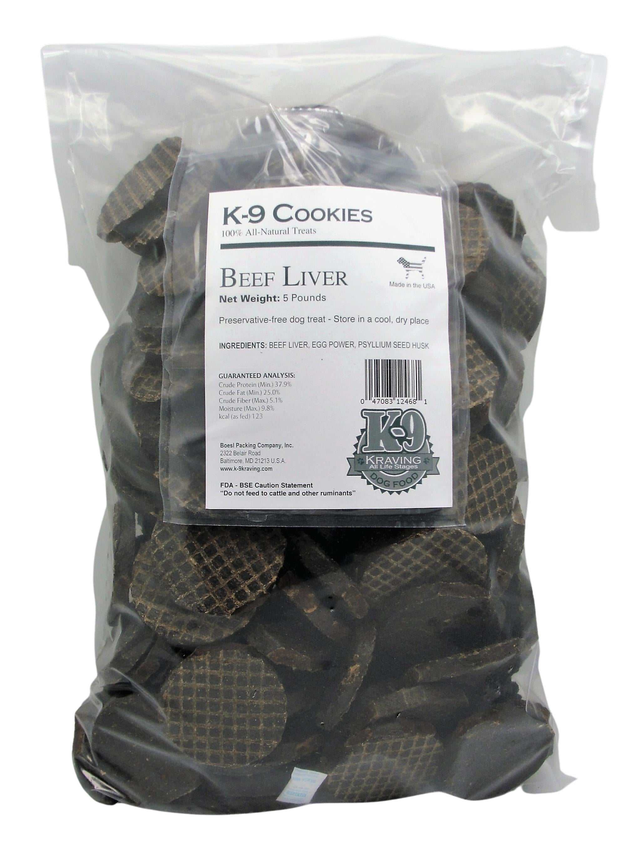 Beef Liver K-9 Cookies - Healthy USA Dog Treats 5 lbs – DFW Raw Dog Food